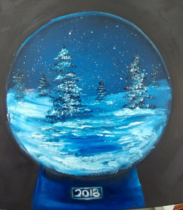 Paint-N-Party Evergreen Snow Globe - Painting Bug Studio